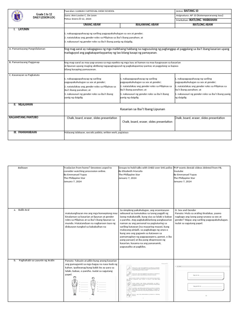 Dll-Module 1 Q3 - Week 1 | PDF