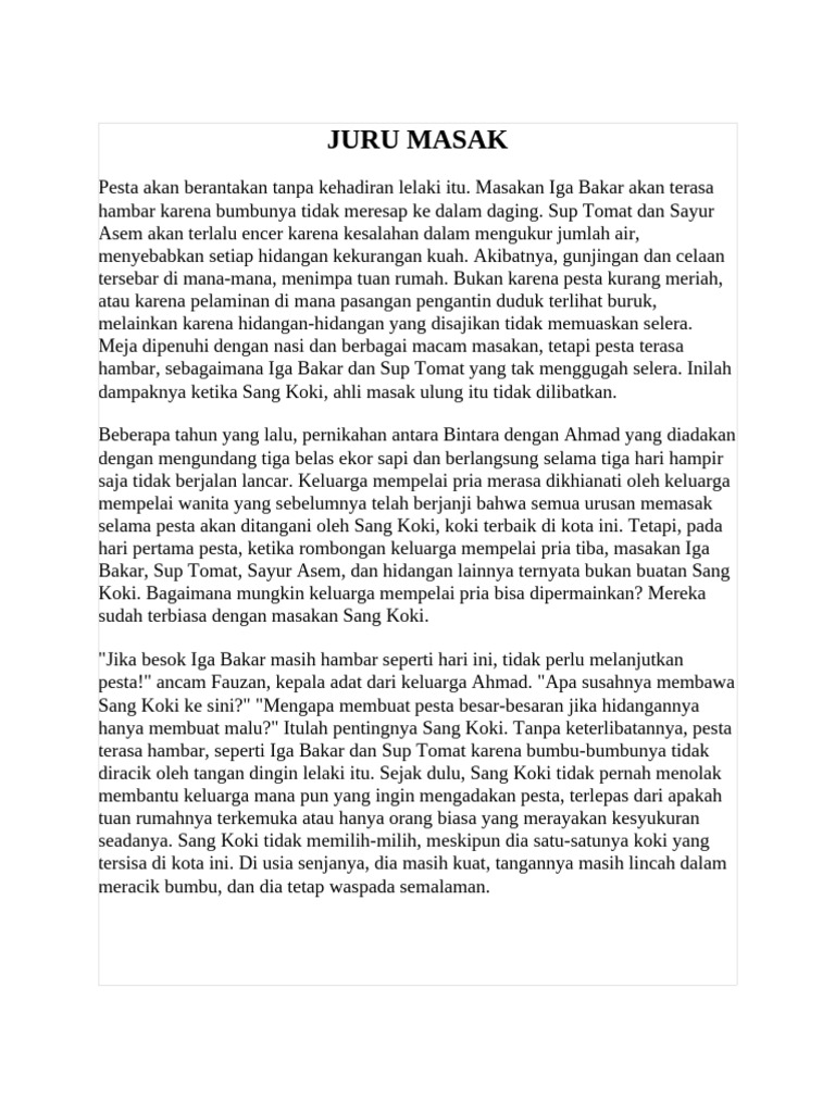 JURU MASAK by Zulfan v2 | PDF
