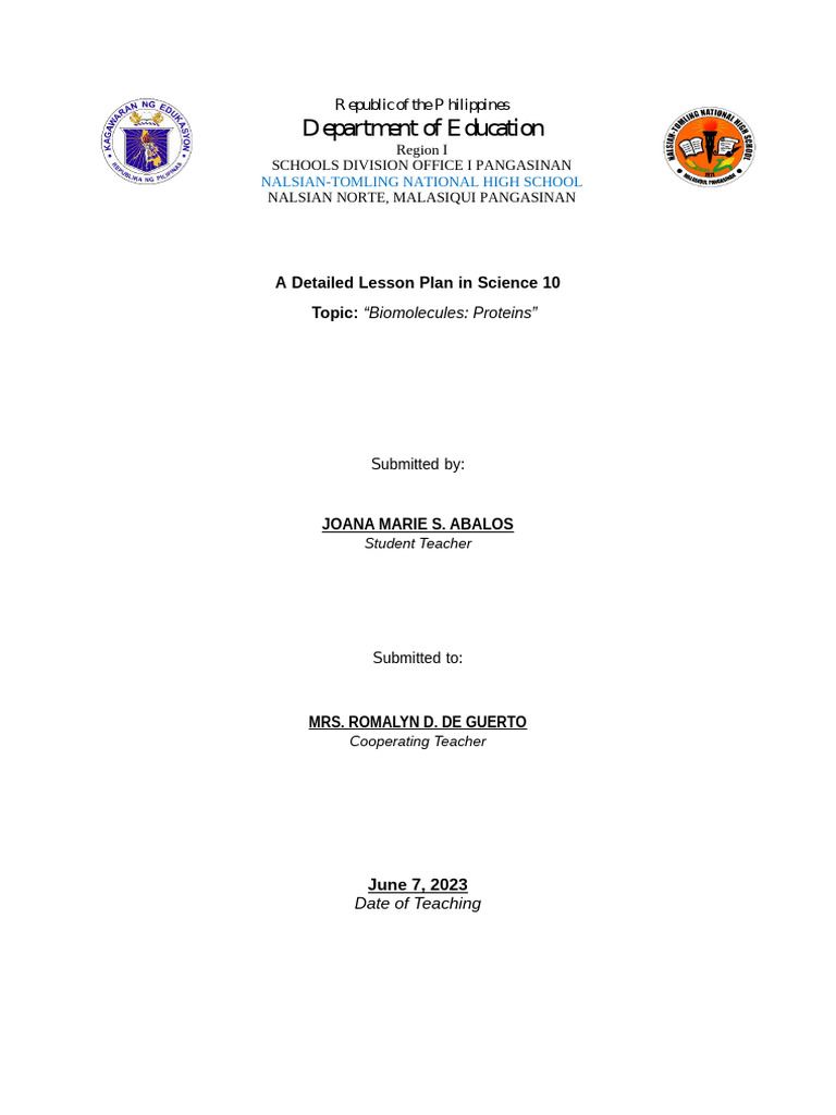 Final Demonstration Proteins | PDF