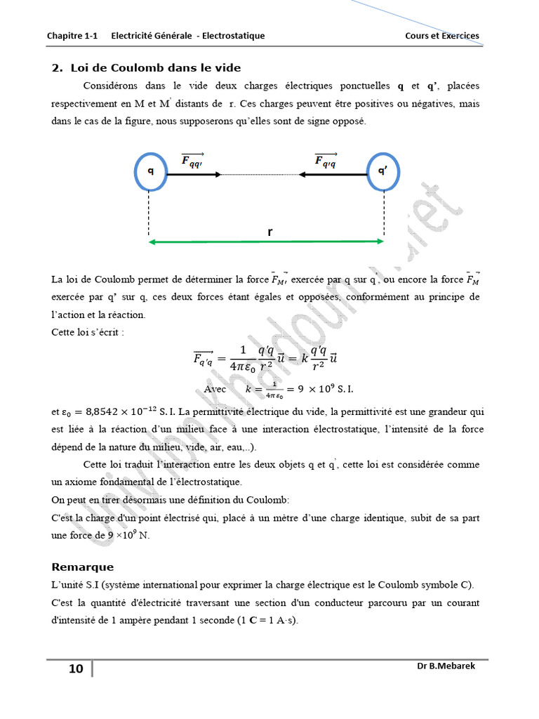 La Force Electrostatique | PDF