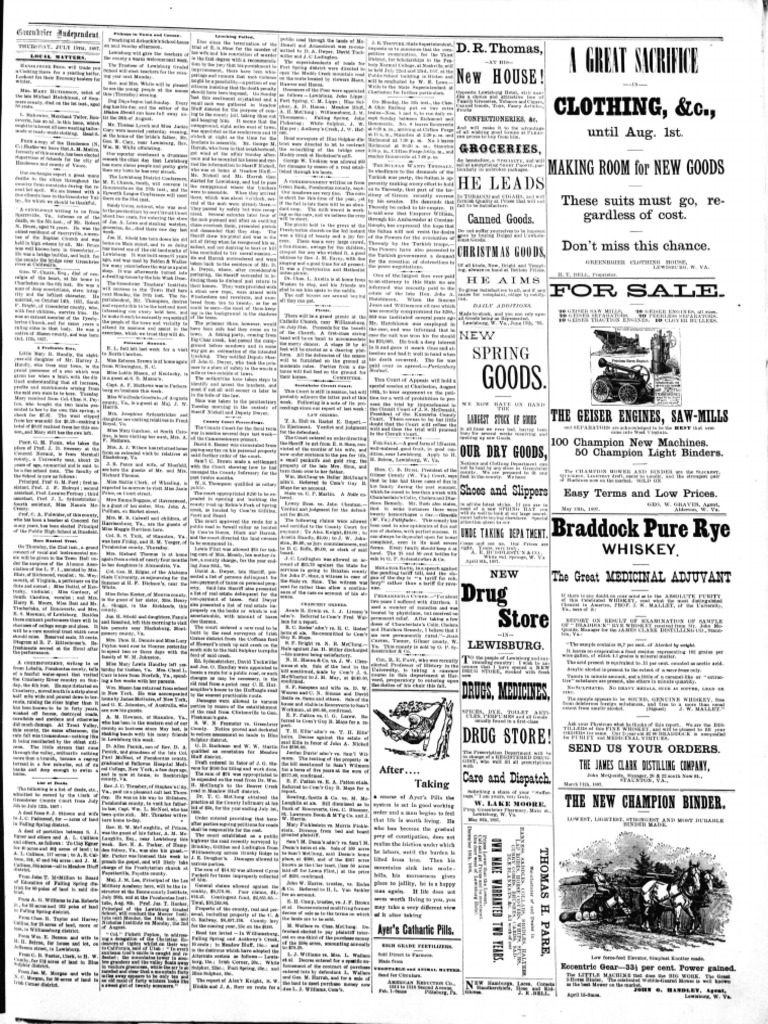 West Virginia 1897 Newspaper | PDF