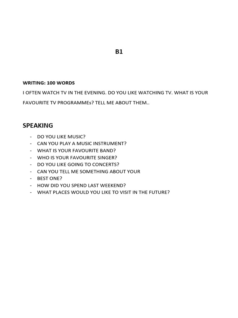 B1 Writing | PDF