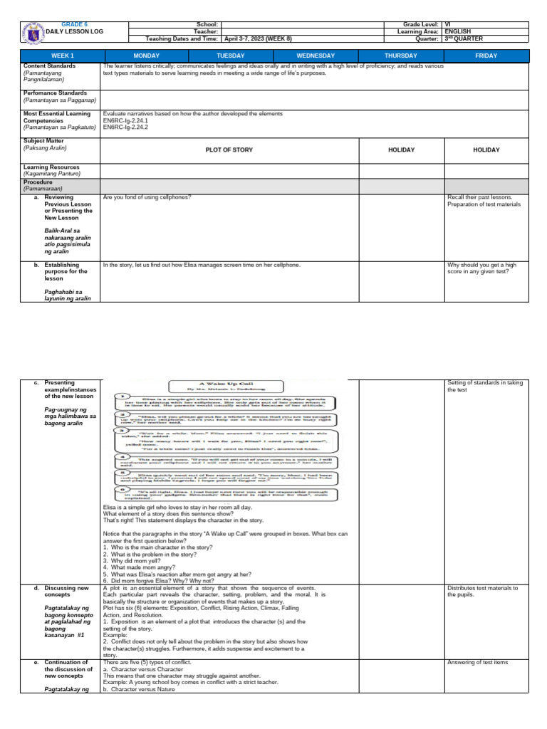 English6 Week 8 | PDF