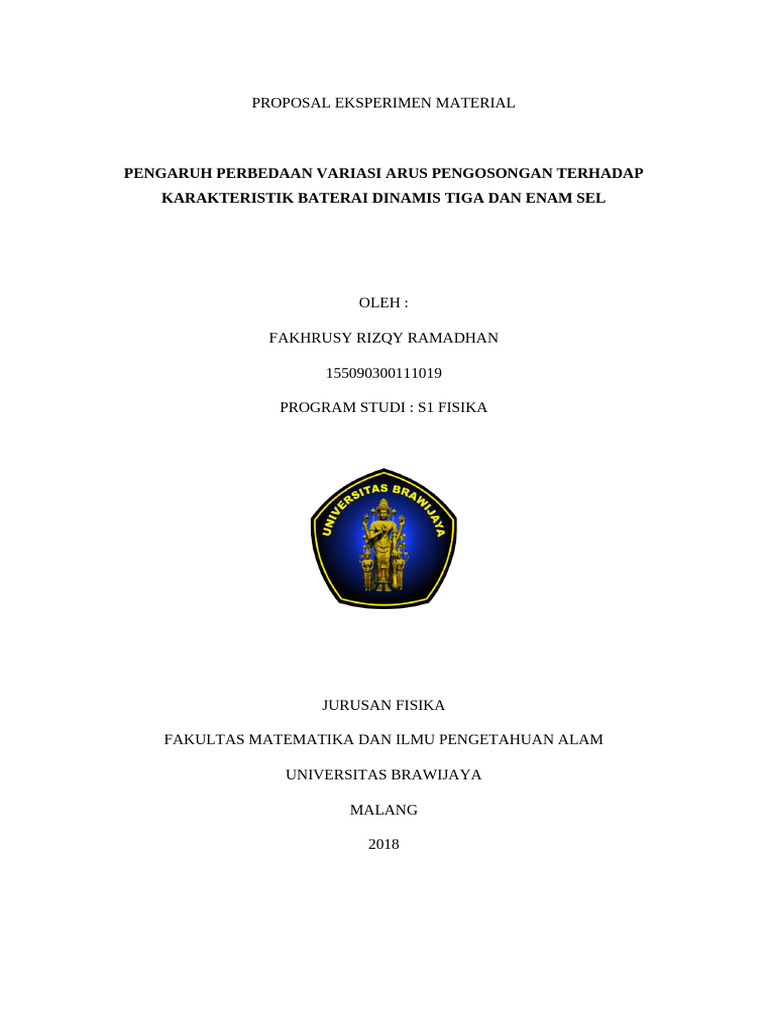 PROPOSAL EKPERIMEN MATERIAL V - 1 | PDF