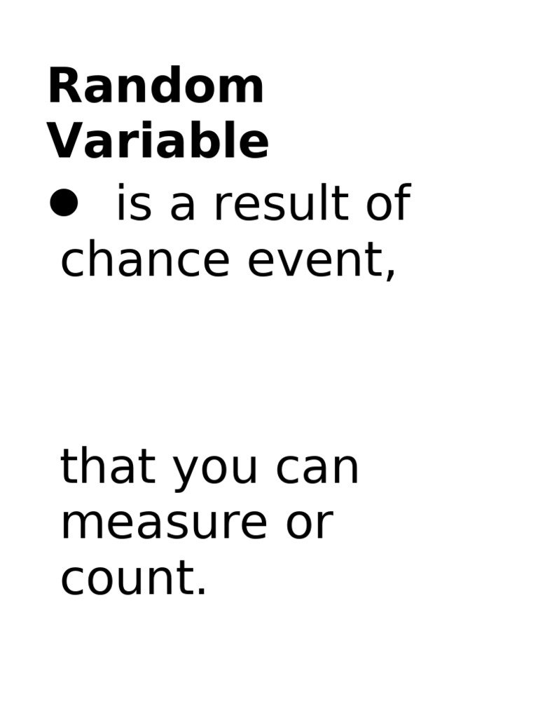 Random Variable | PDF Random Variable | PDF