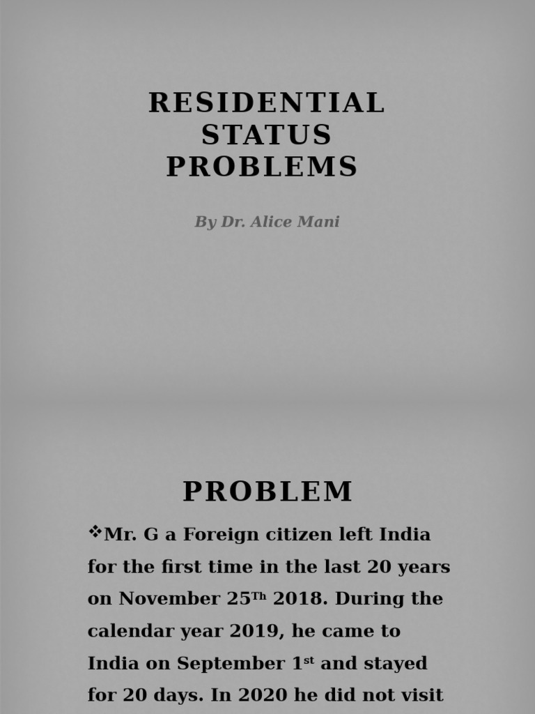 Residential Status Problems - 3 | PDF | Justice | Crime & Violence