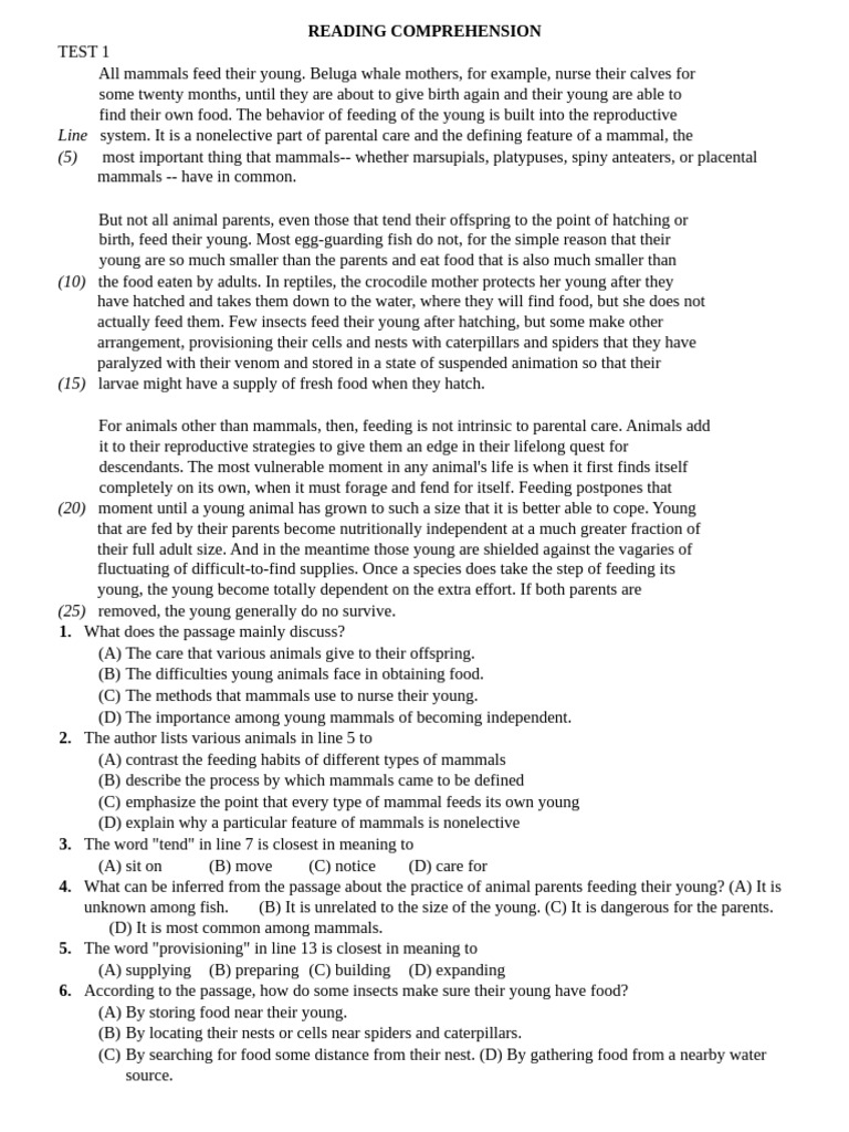 CĐ Reading Comprehension 1 | PDF