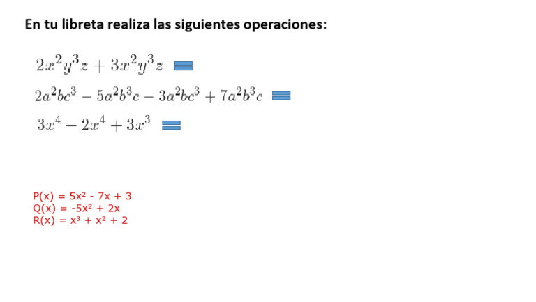 Operaciones Con Monomios y Polinomios | PDF