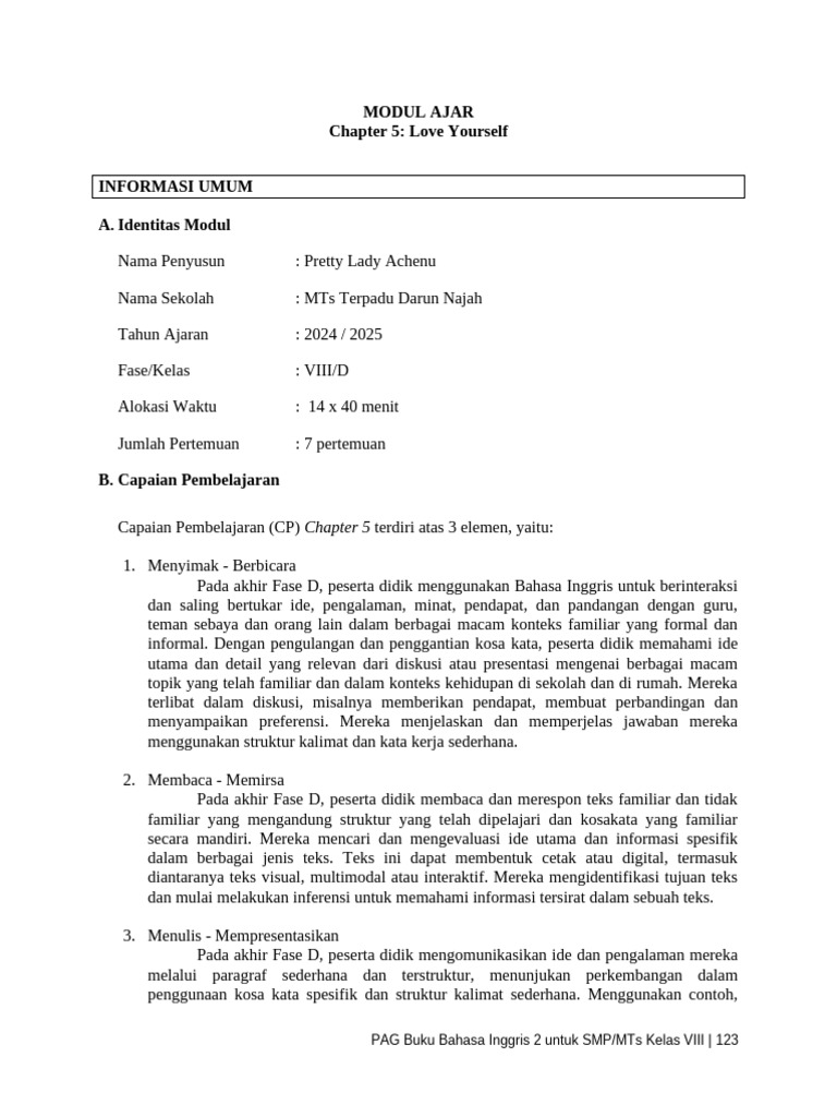 7.5 Modul Ajar Chapter 5 | PDF