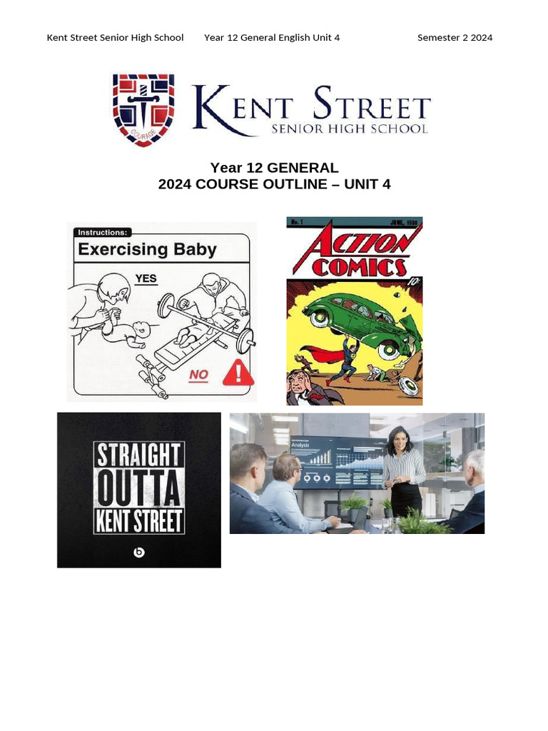 2024 Year 12 General English Unit 4 Course Outline and Task Sheets | PDF