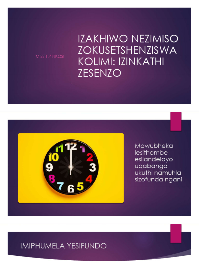Izakhiwo Nezimiso Zokusetshenziswa Kolimi: Izinkathi Zesenzo | PDF