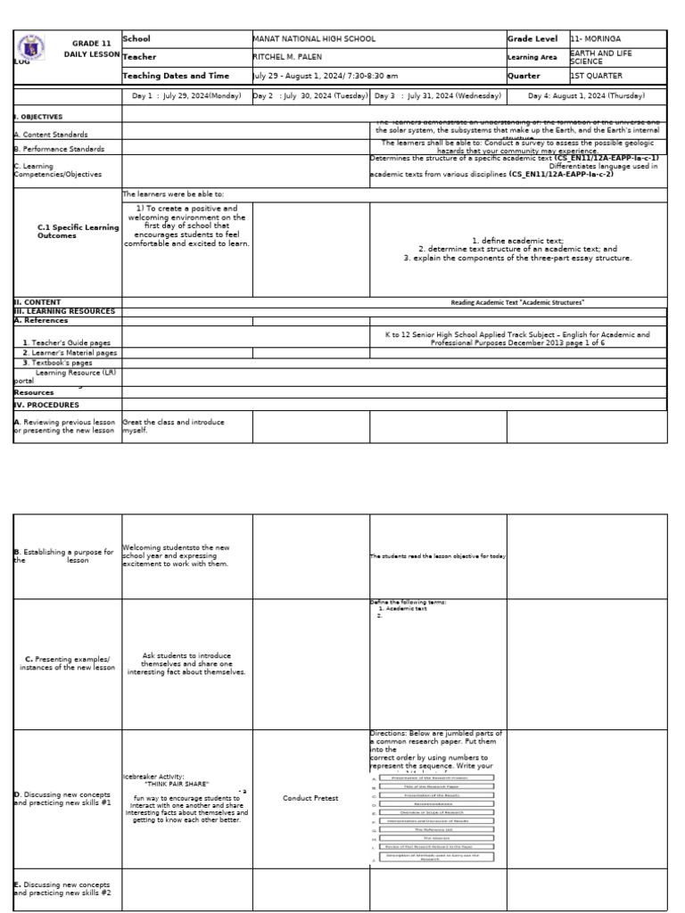 DLL Week1 Eapp | PDF