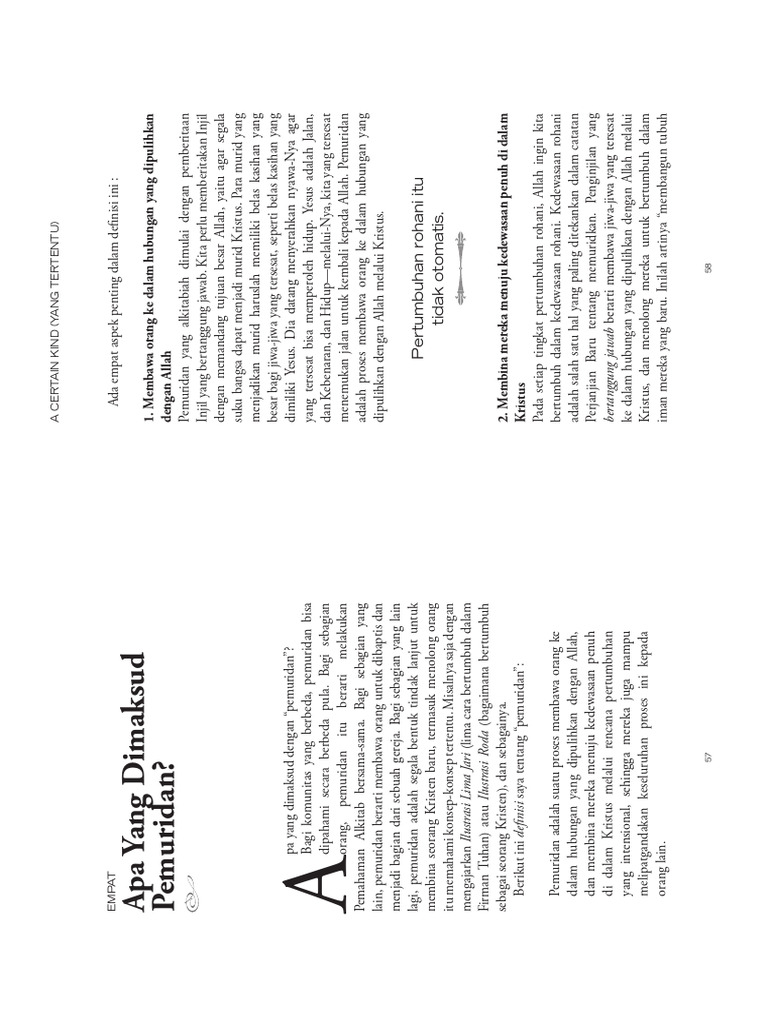 A Certain Kind (Edmund Chan) - Bab 4 Apa Yang Dimaksud Pemuridan | PDF