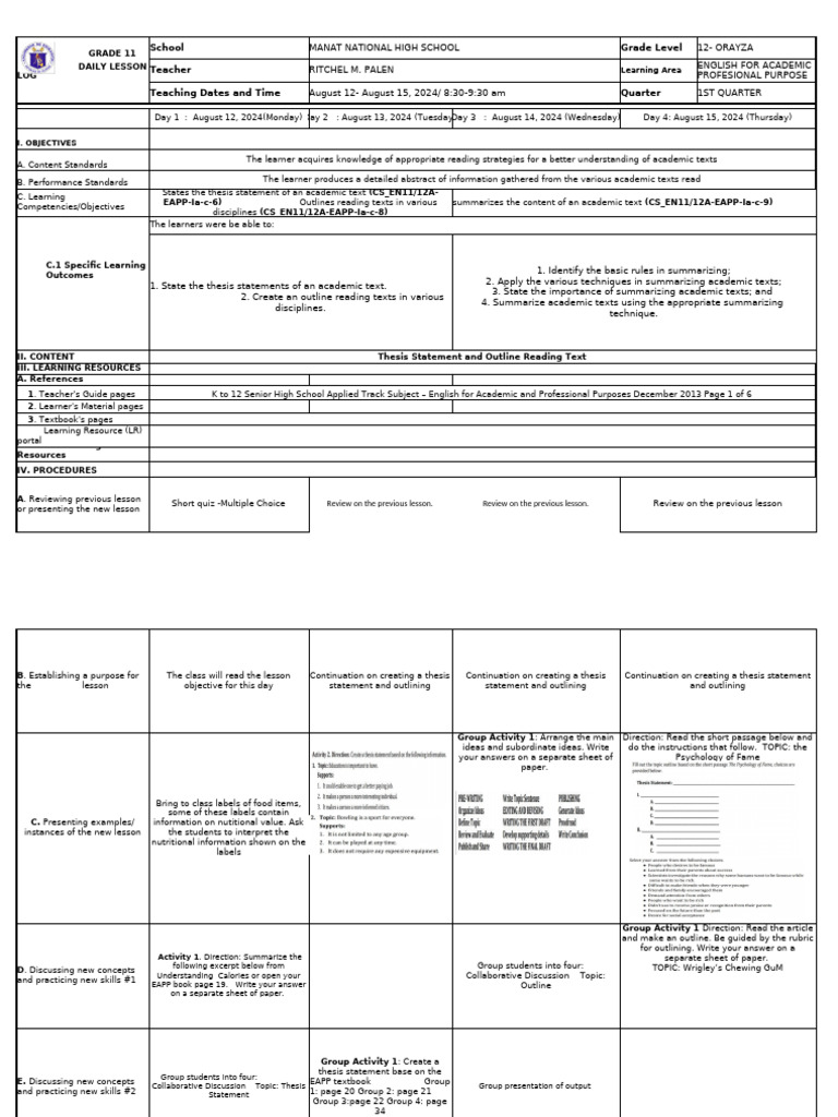 DLL - Week3 EAPP | PDF