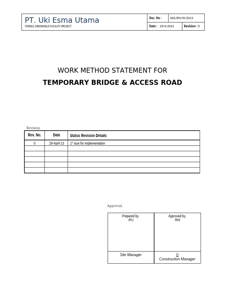 Temporary Bridge & Access Road Method | PDF