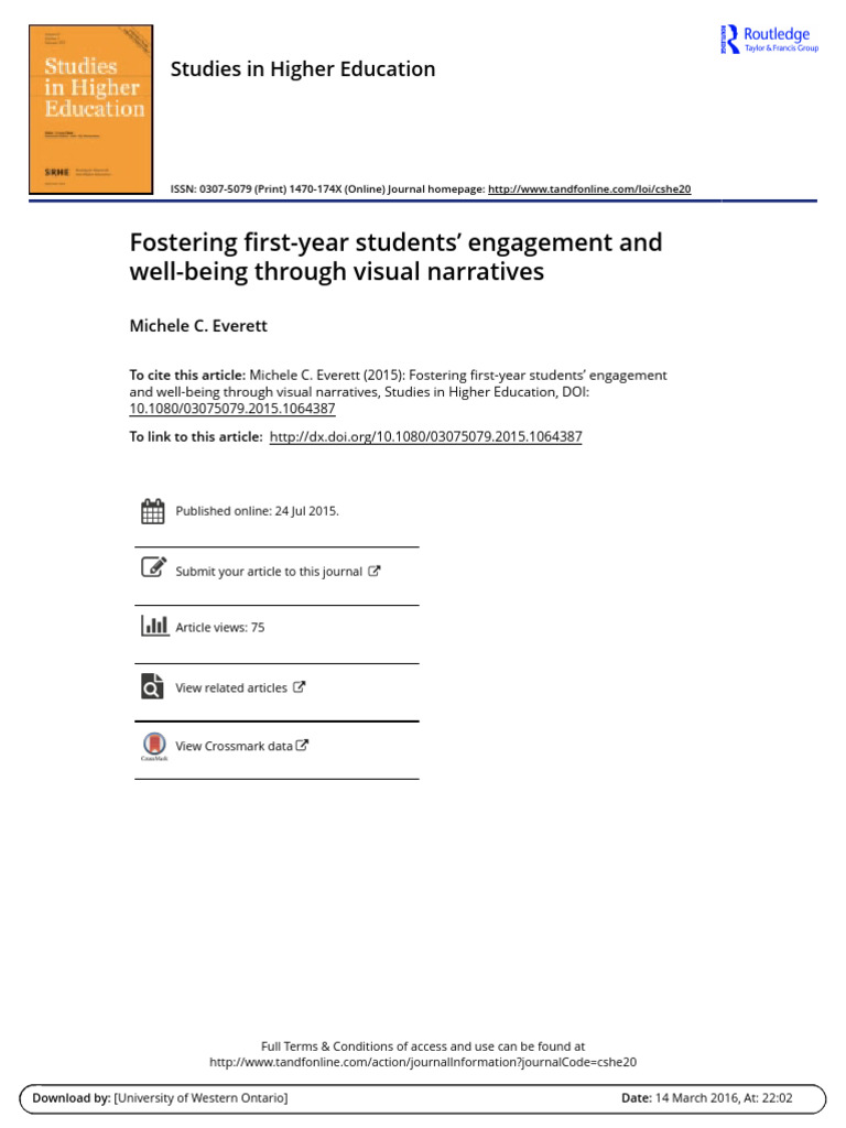 Fostering first-year students’ engagement and | PDF