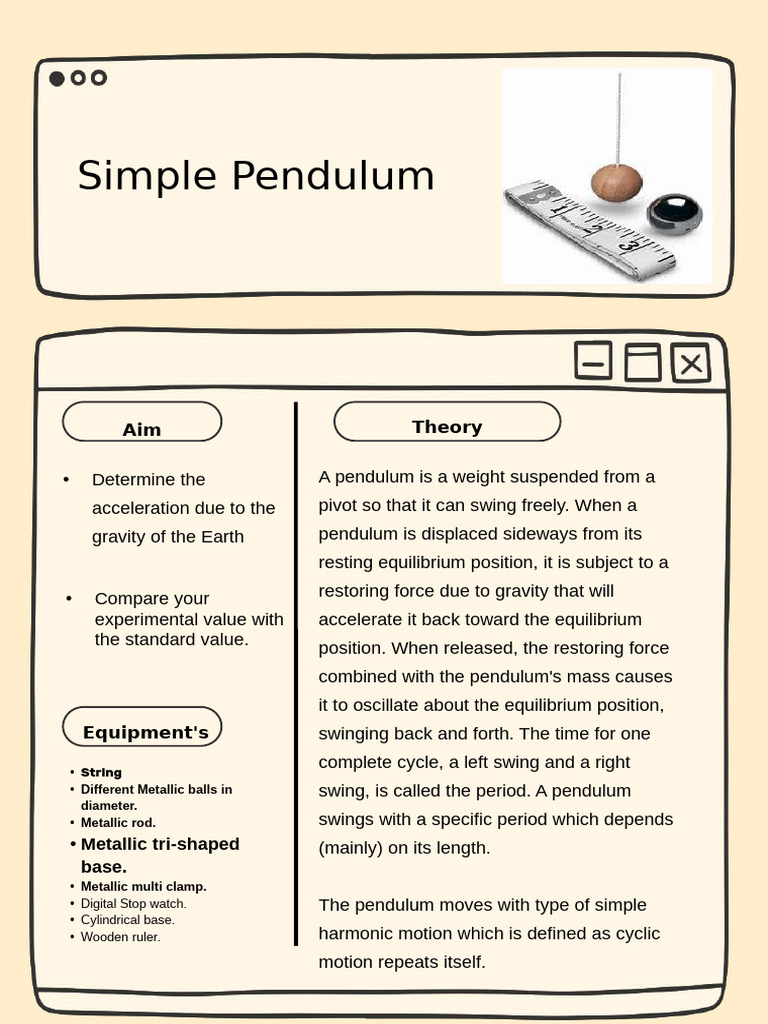 Simple Pendulum | PDF