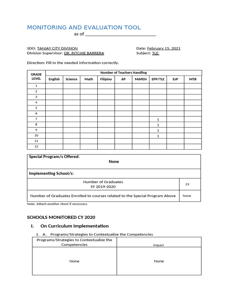 TLE M-and-E-TOOL | PDF