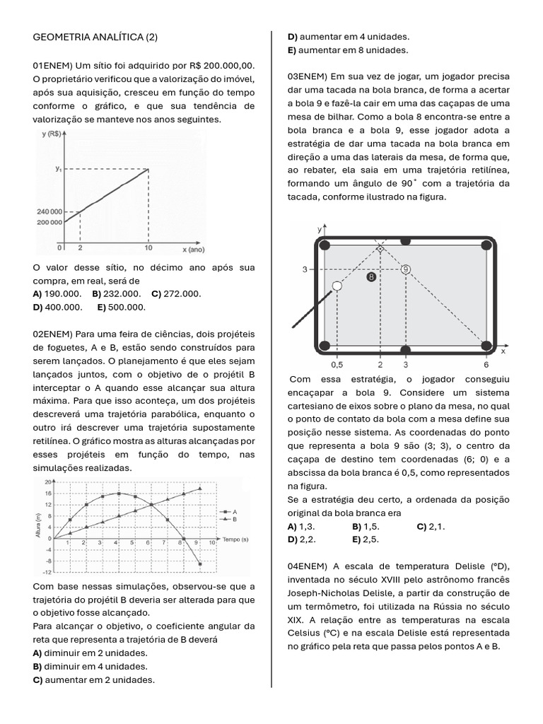 Questões de Vestibular - Geo Analitica 2 | PDF