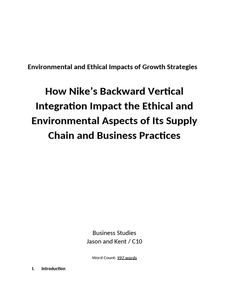 Nike Backward Vertical Integration | PDF
