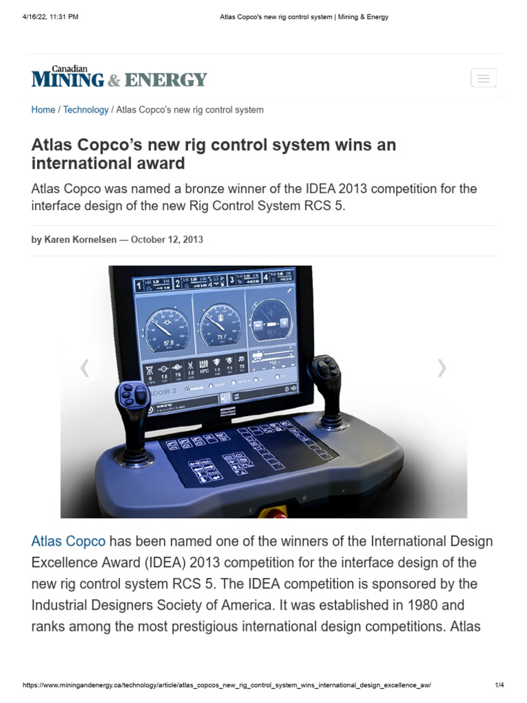 Atlas Copco's New Rig Control System - Mining & Energy | PDF