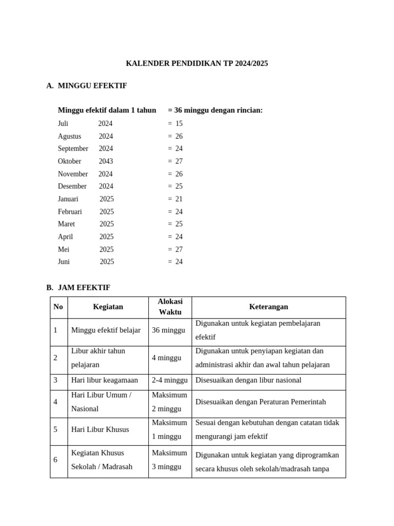 Kaldik 2024-2025 | PDF