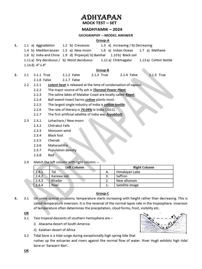 Geography English Answer Pdf