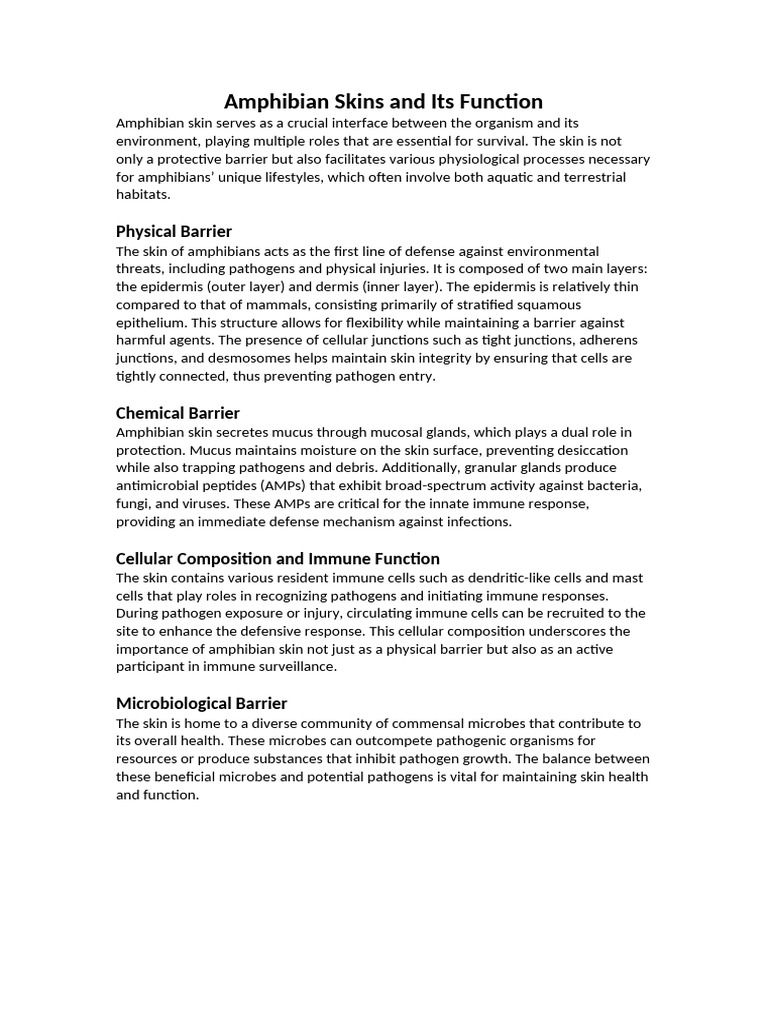 Amphibian Skins and Its Function | PDF | Skin | Epithelium