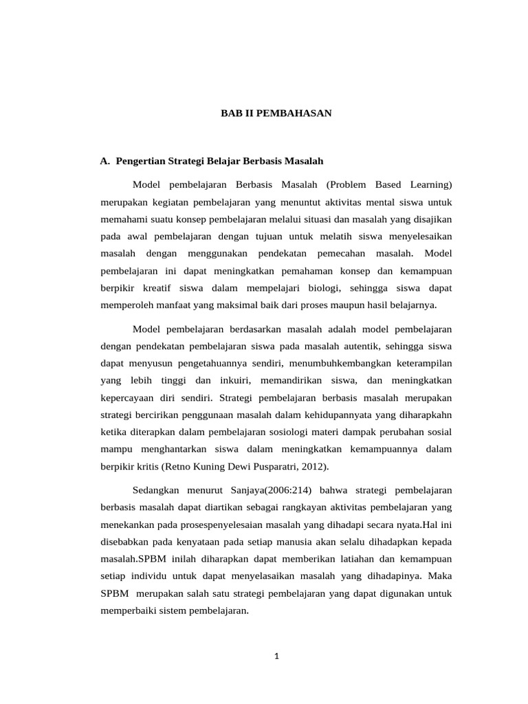 Strategi Pembelajaran Berbasis Masalah | PDF