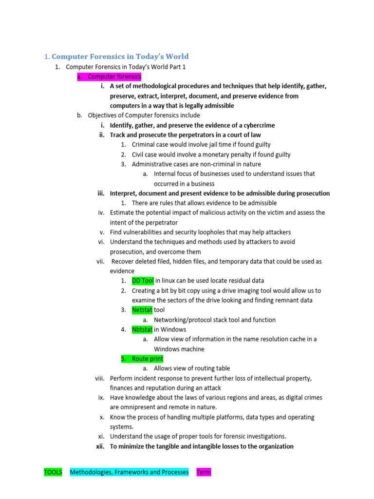 Computer Forensics Study Guide | PDF