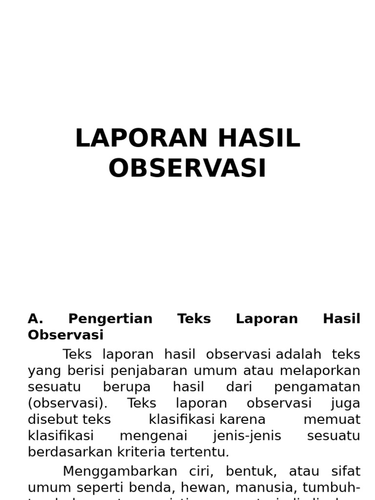 Laporan Hasil Observasi | PDF