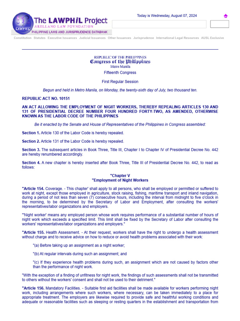 Republic Act No. 10151 | PDF