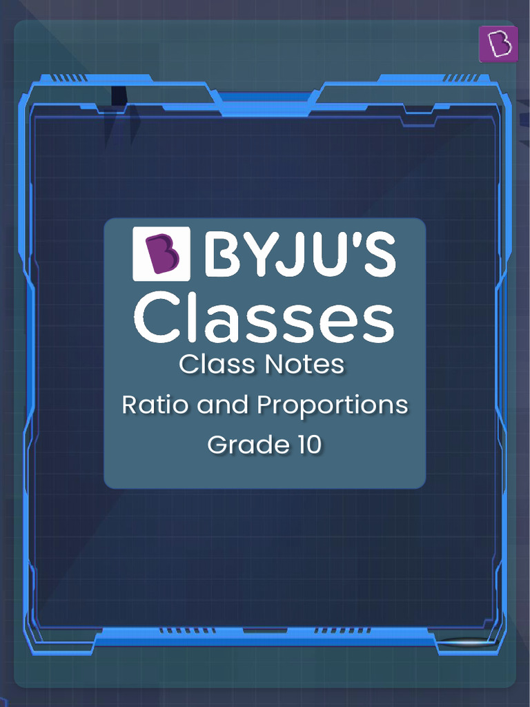 Notes - Ratio and Proportion (Including Properties and Uses) | PDF