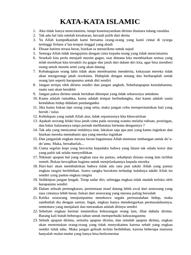 Kata-Kata Islamic V2 | PDF