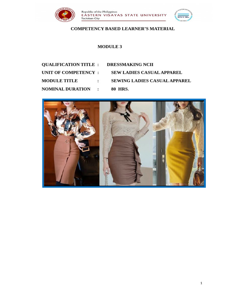 CBLM in DRESSMAKING | PDF