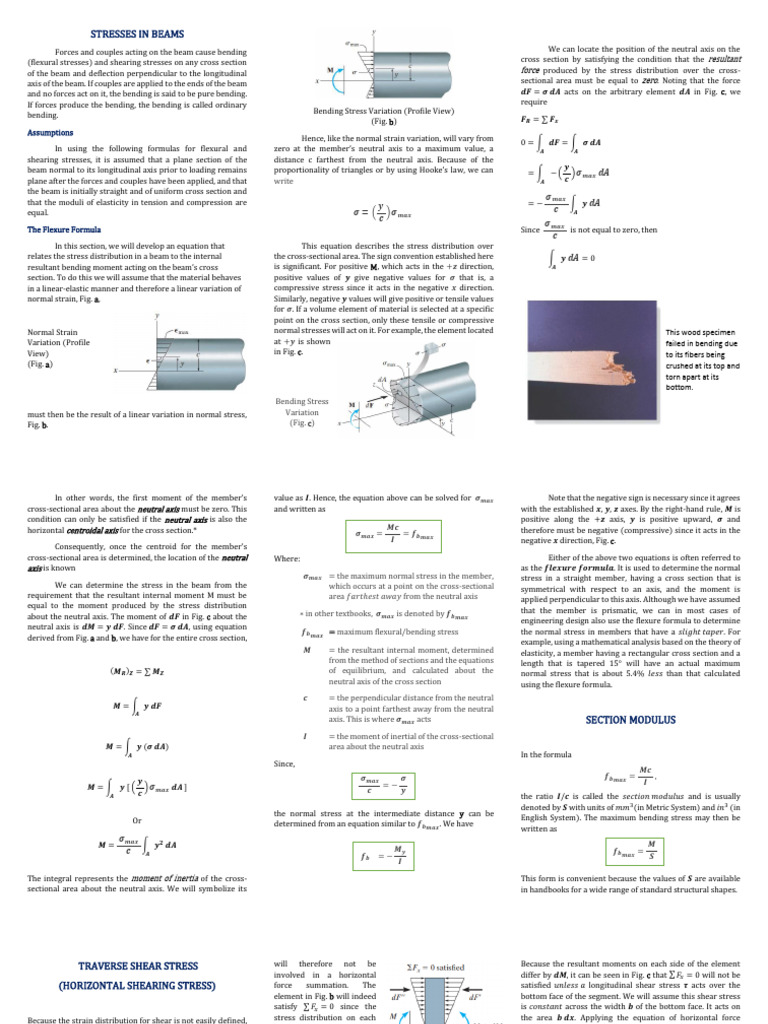 Stresses in Beams | PDF