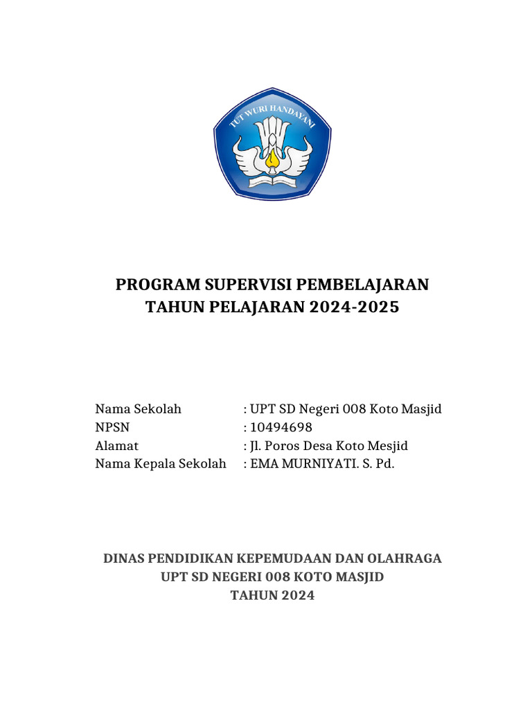 1 Program Supervisi Pembelajaran | PDF