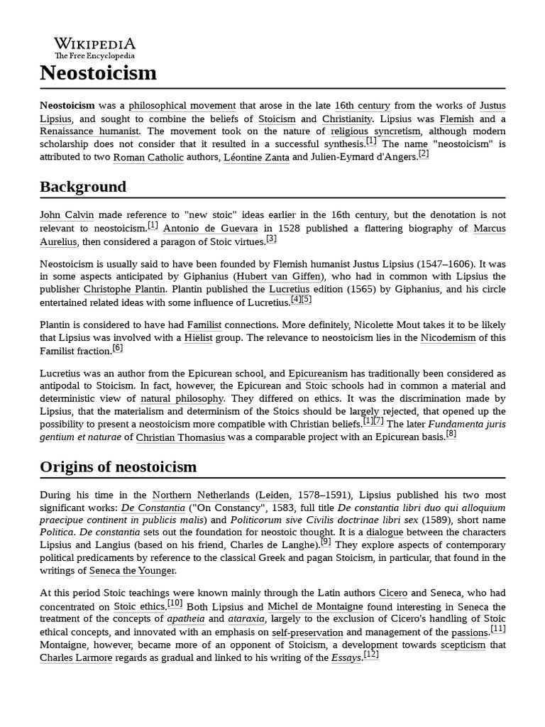 Neostoicism | PDF