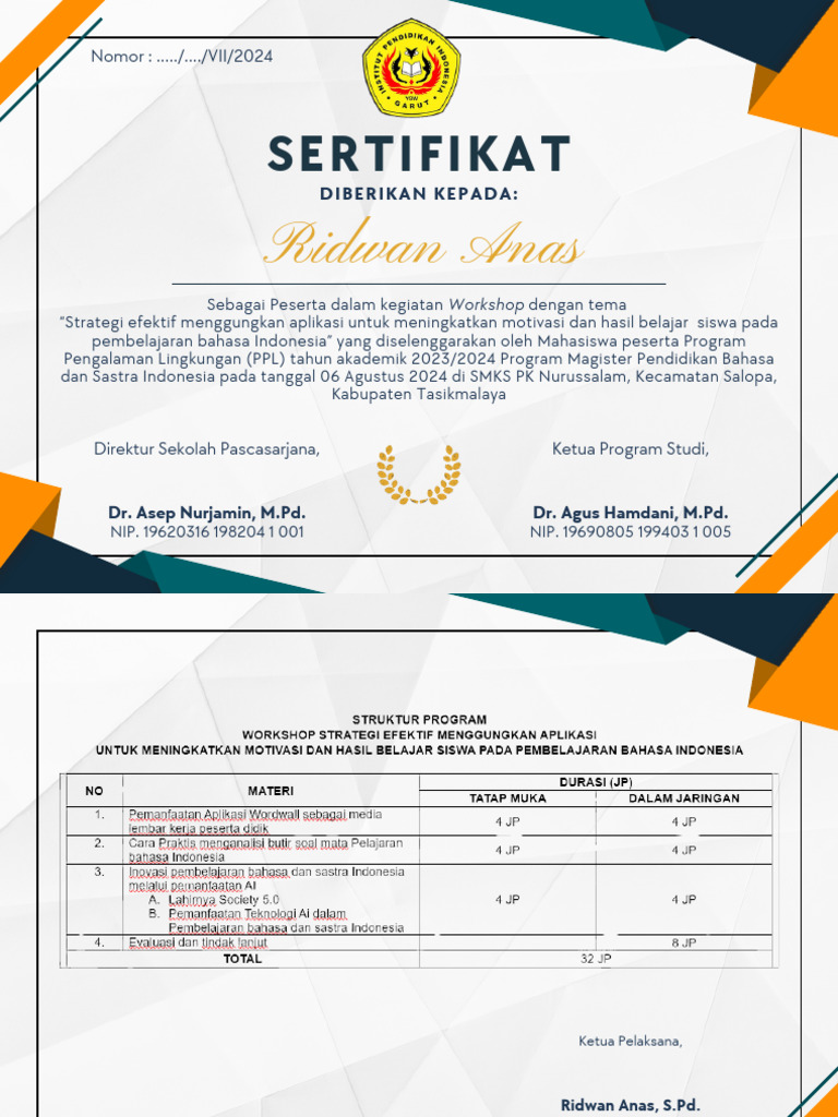 Sertifikat Workshop | PDF