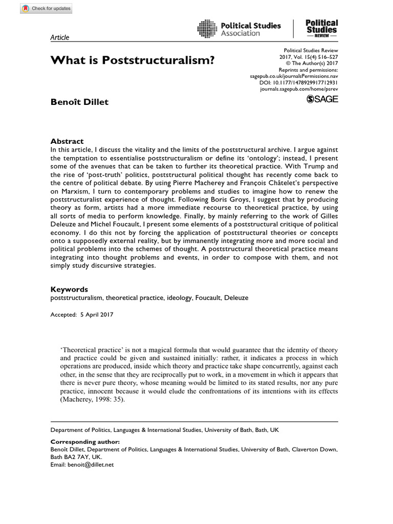 Poststructuralism 4 | PDF