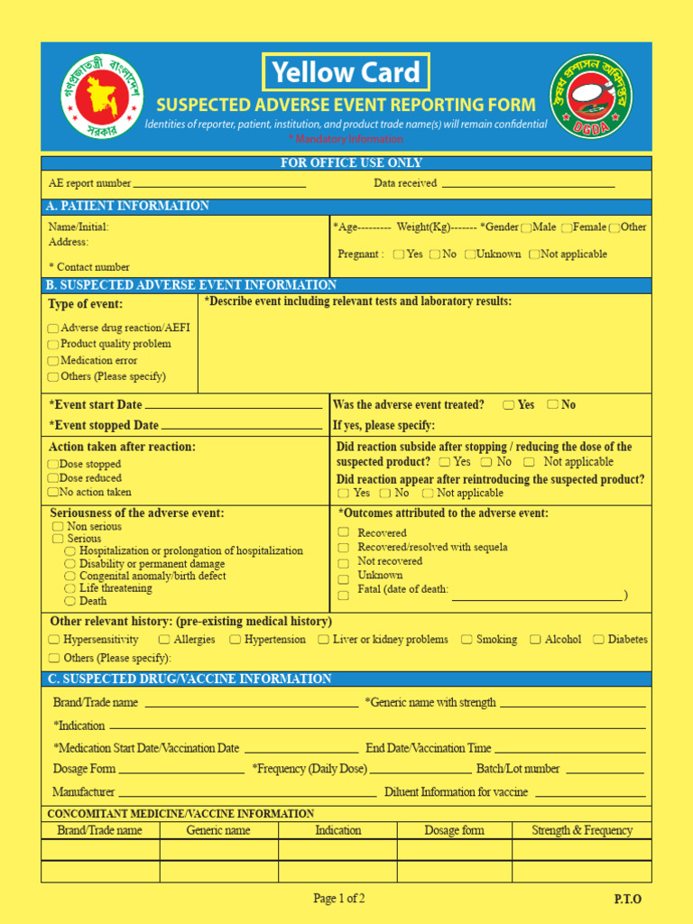Yellow Card Latest | PDF | Dose (Biochemistry) | Chemistry