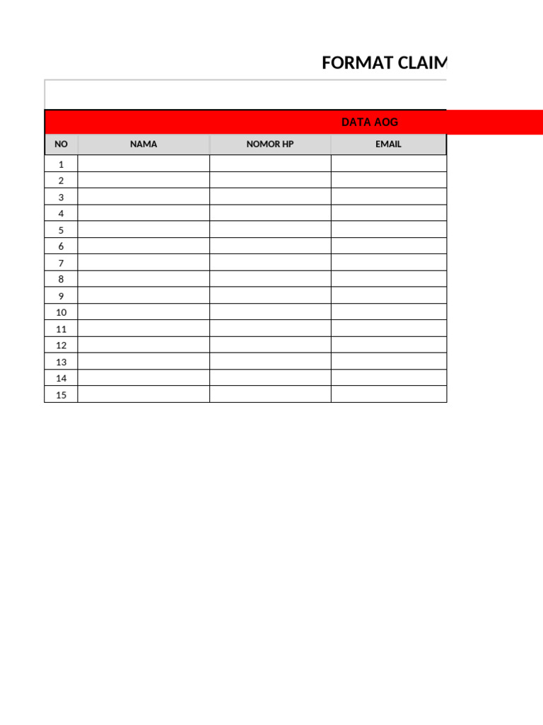 Format Claim Aog Ikut Kelas Ppa | PDF