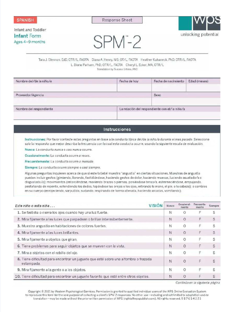 SPM2 4 A 9 Meses | PDF