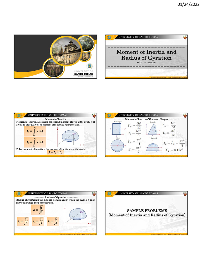 Handout - Module 04 - Moment of Inertia and Radius of Gyration | PDF