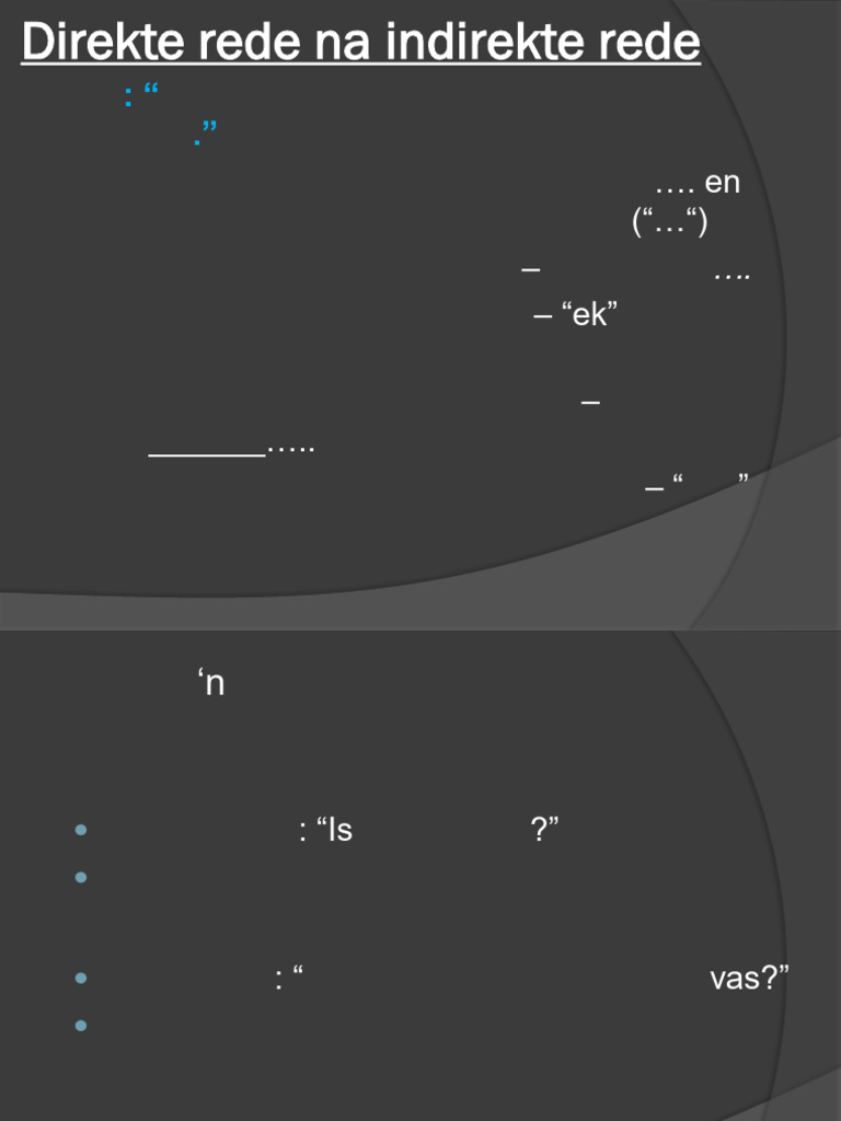 Direkte en Indirekte Rede | PDF