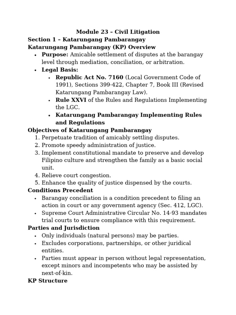 Module 23 - Civil Litigation | PDF