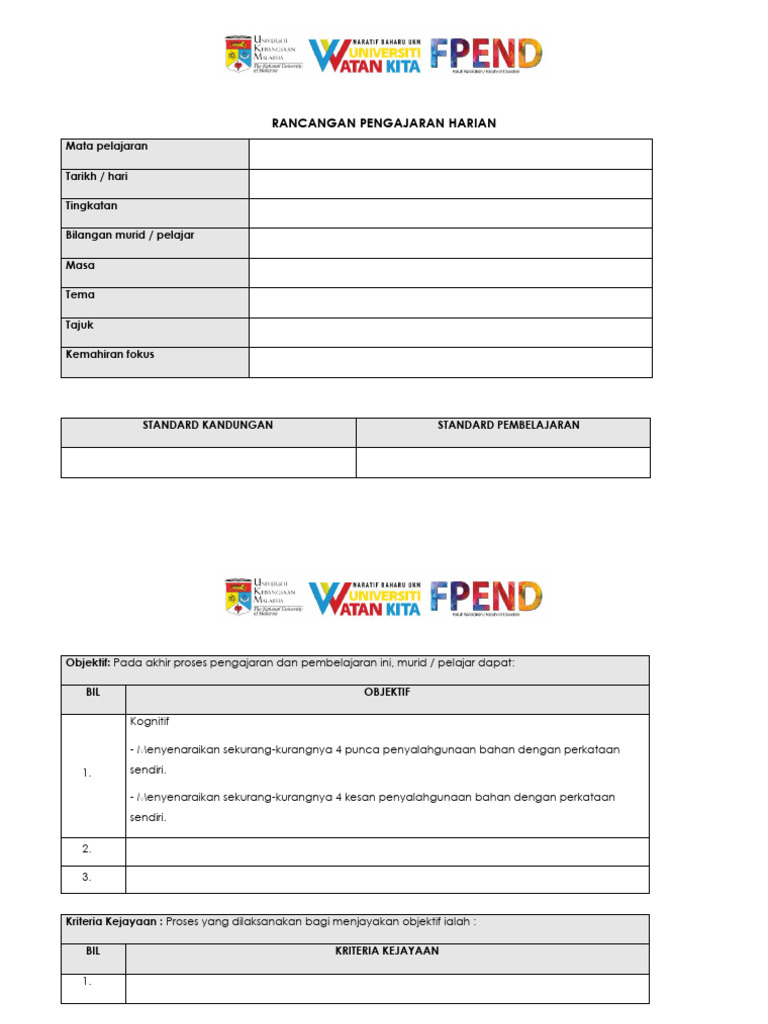 Templat RPH Fpend | PDF | Career & Growth