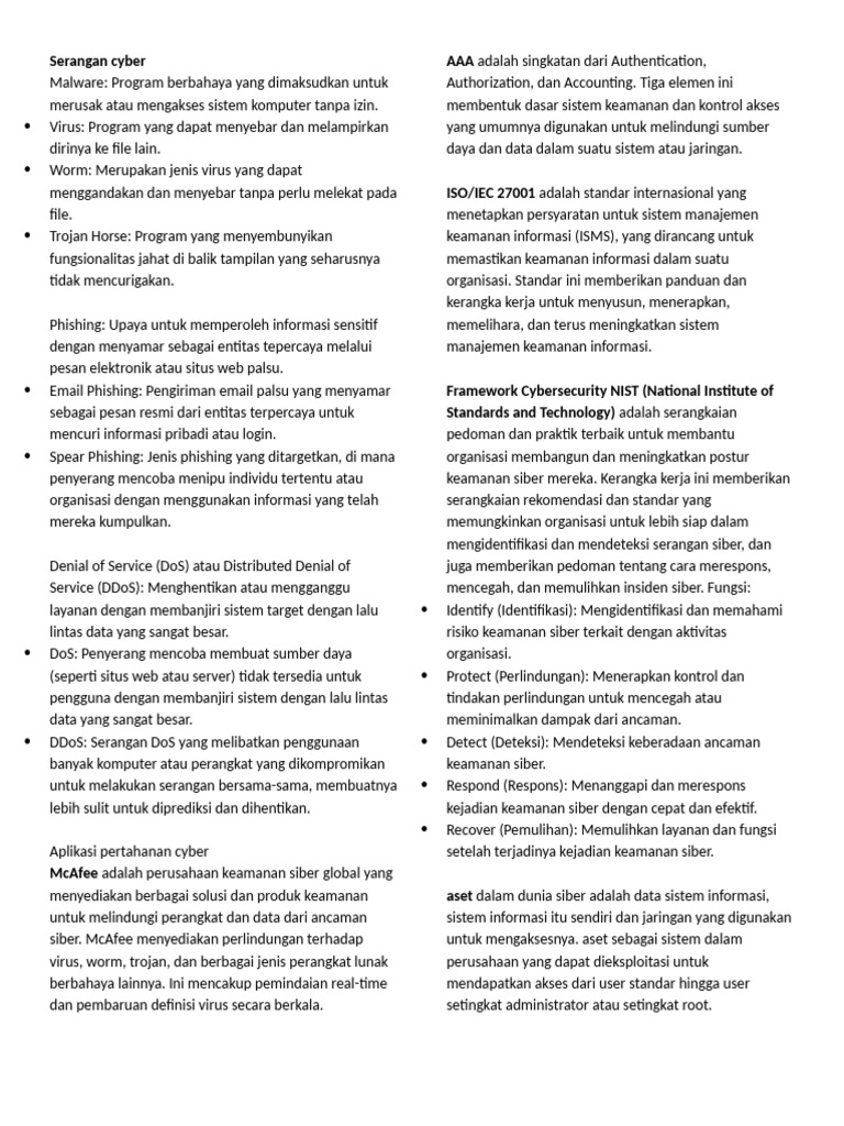 Kisi Kisi Cyber | PDF