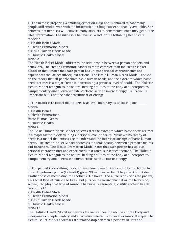 CHN 2 Answer Key | PDF