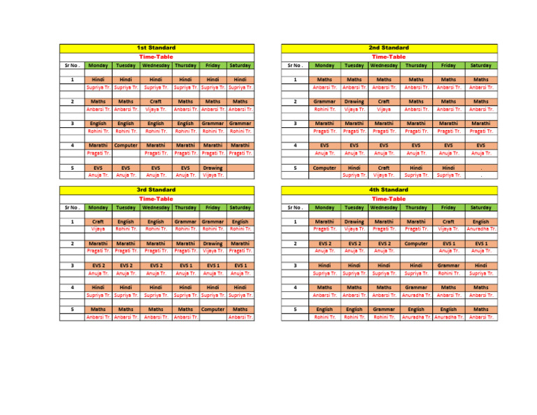 Timetable Updated | PDF